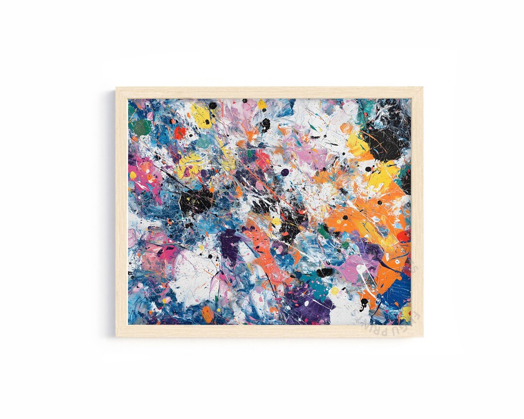 Abstract Expressionism Digital Print - Colorful Splatter Art - Modern ...