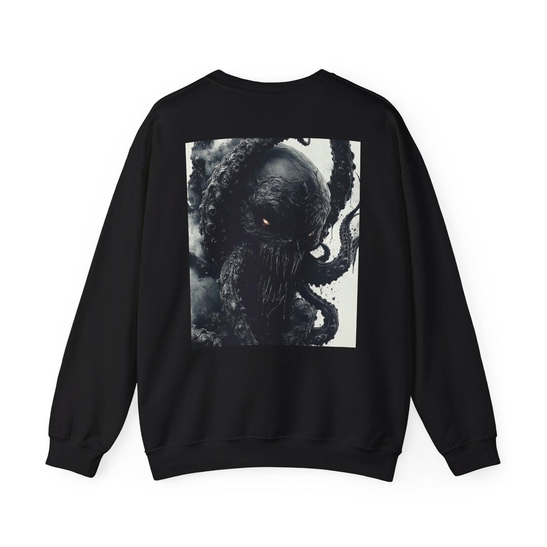 Creepy Octopus Ocean Sweatshirt, Underwater Sea Creature Pullover ...