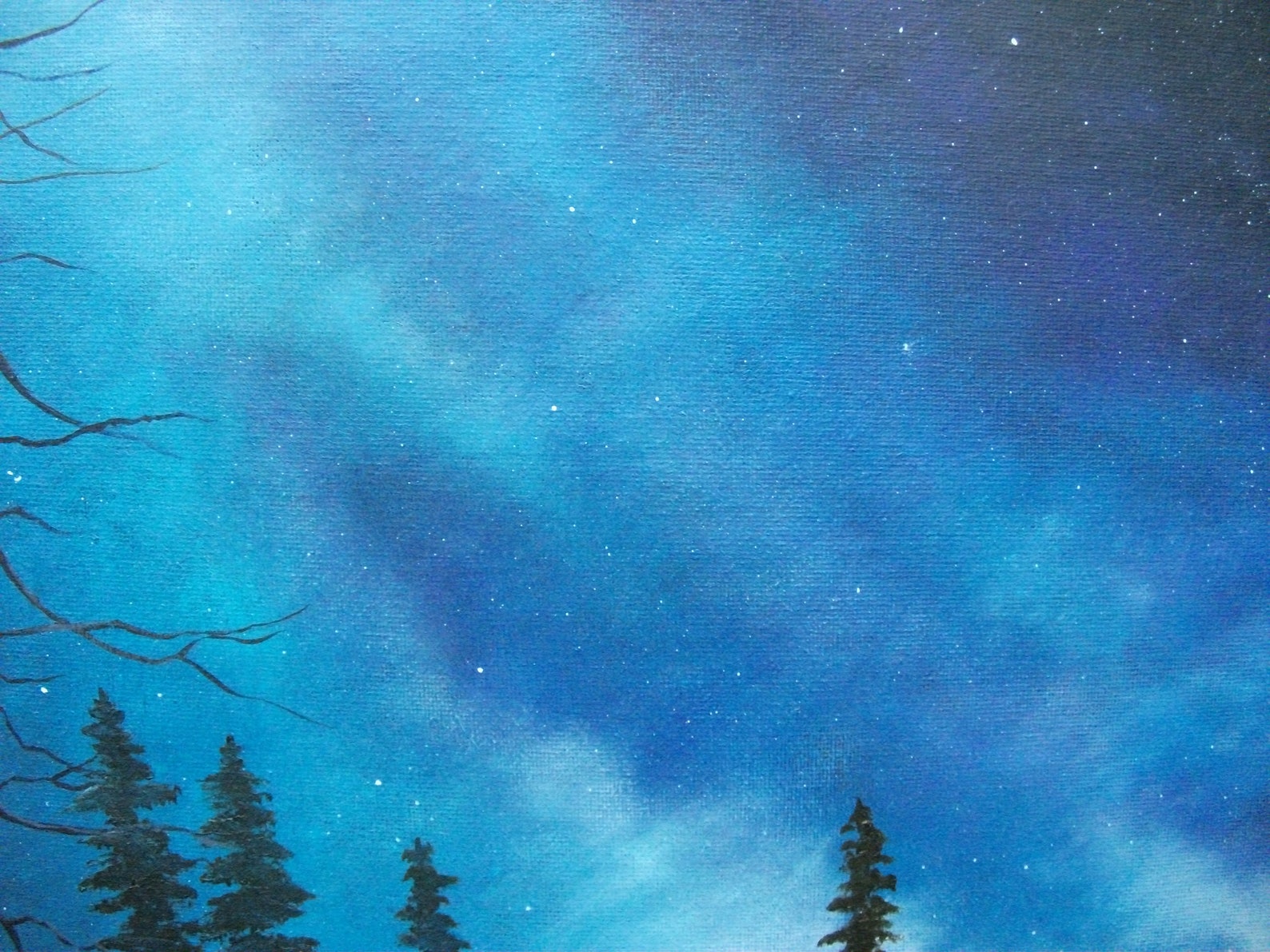 Northern Lights, Winter, Trees, Moon, Stars, Alaska, Snow, Mountains ...