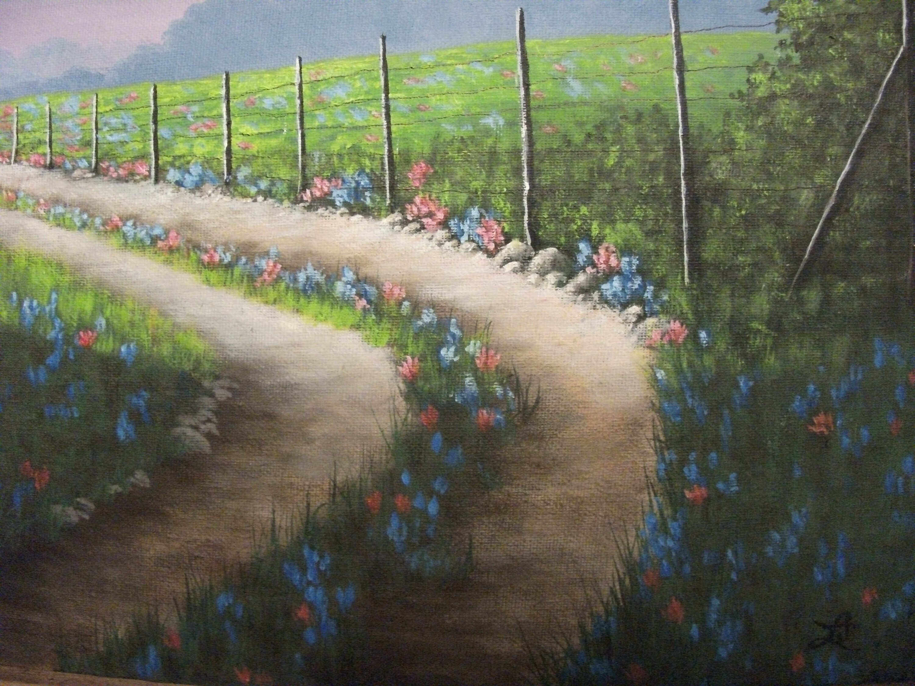 Flowers, Field, Path, Road, Fence, Summer, Spring, Trees, Farm, Country ...