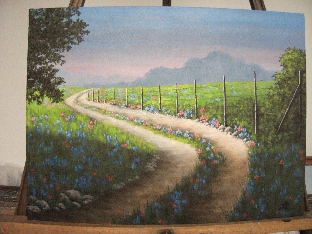 Flowers, Field, Path, Road, Fence, Summer, Spring, Trees, Farm, Country ...