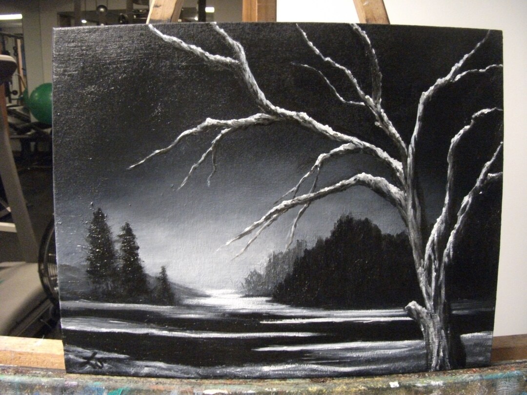 Black tree painting store