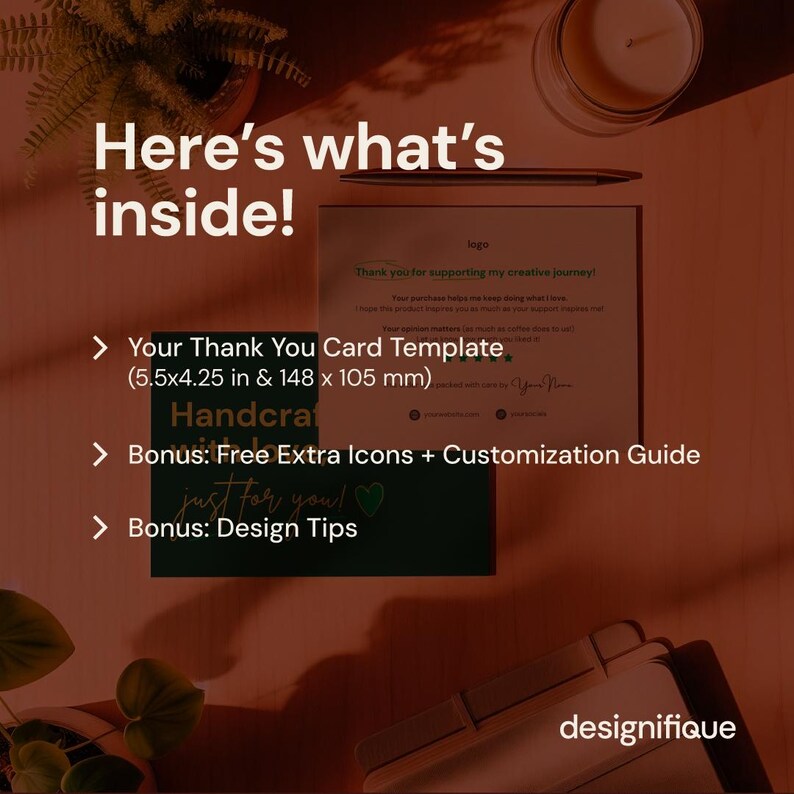 Creative Thank You Card Canva Template | Printable Thank You Card | DIY Small Business ...