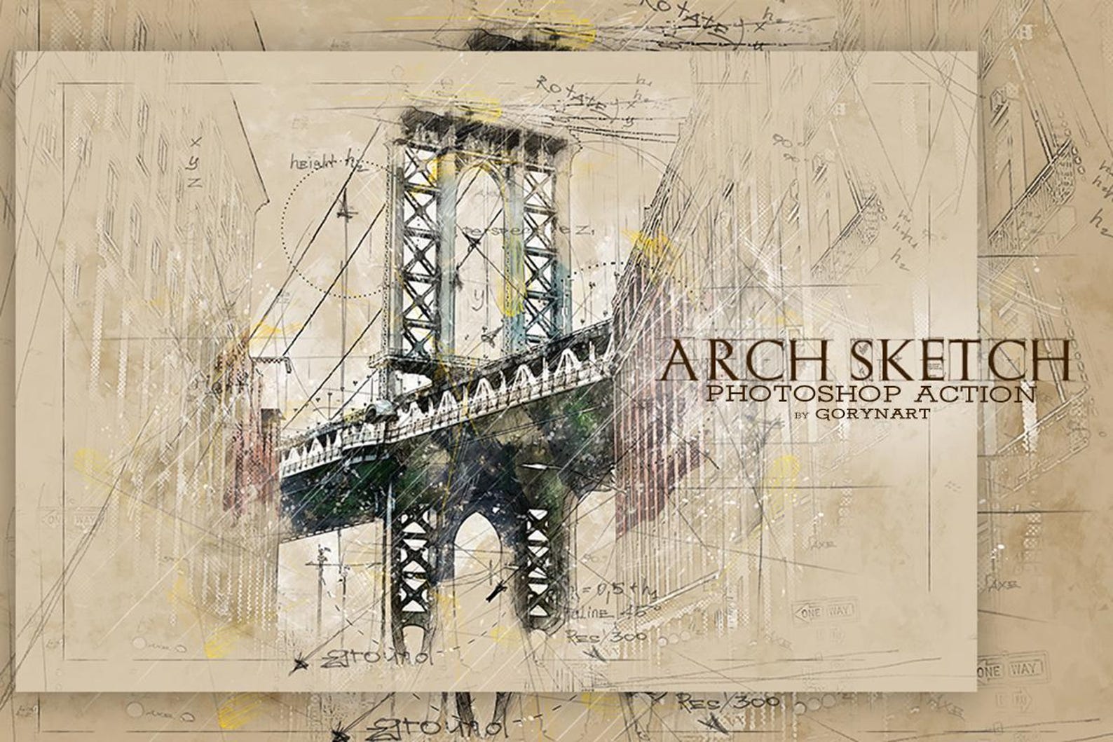 Arch Sketch Photoshop Action - Etsy