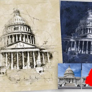 Arch Sketch Photoshop Action - Etsy