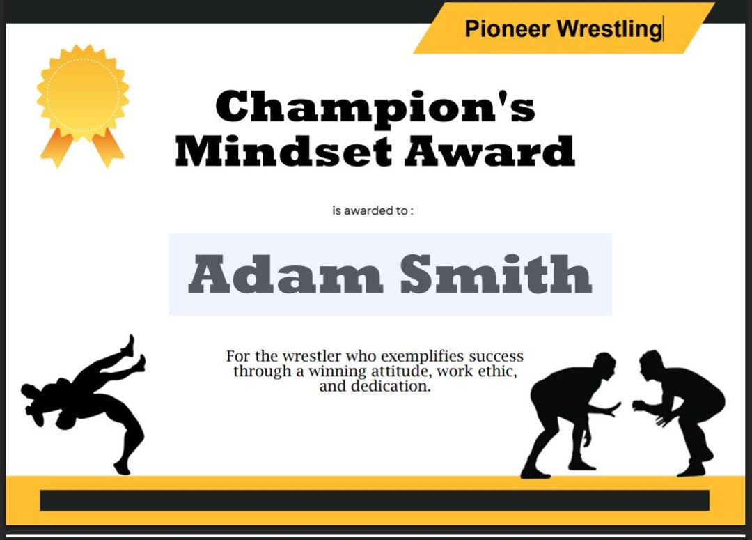 Wrestling Award Certificates – 51 Special Recognition Plus 40 ...