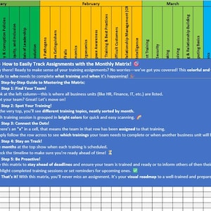 Assignment Matrix by Month – Excel Template | Employee Training Tracker ...
