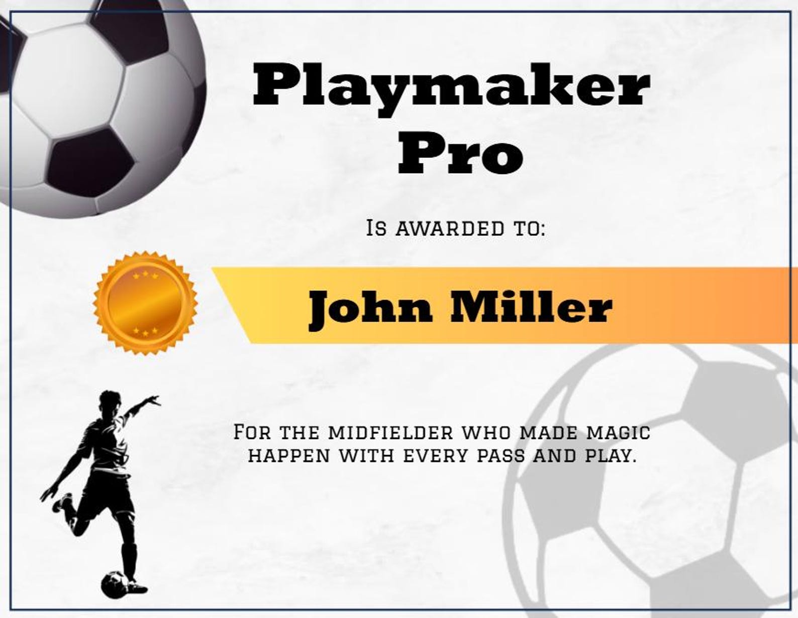Editable Soccer Award Certificates, Award Ceremony Certificate, End of ...