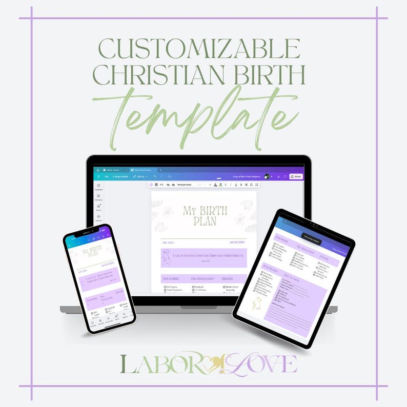 Christian Birth Plan Template - Etsy