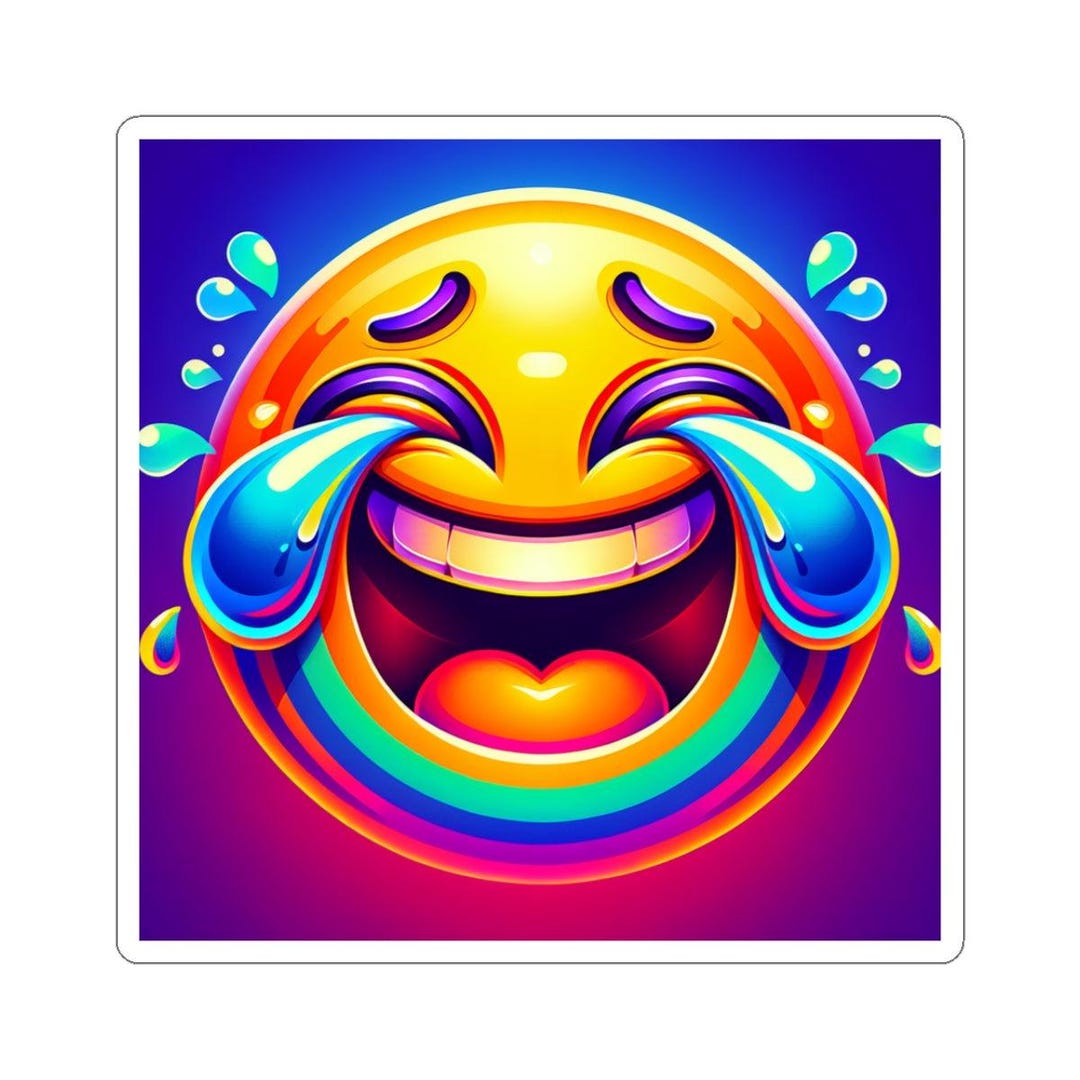 Bright Colorful Laughing Emoji Kiss-cut Stickers - Fun Decor for ...
