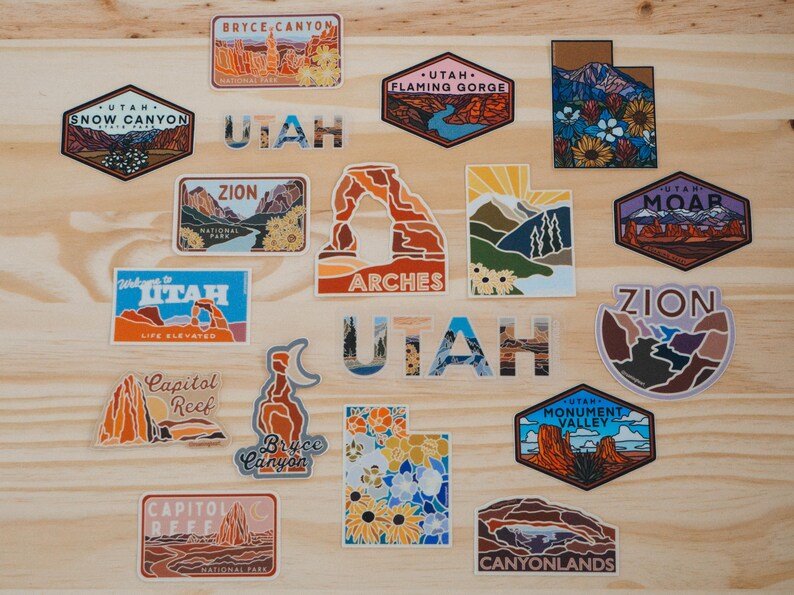 Zion National Park Utah Vinyl Sticker | Laptop Sticker | Bumper Sticker ...