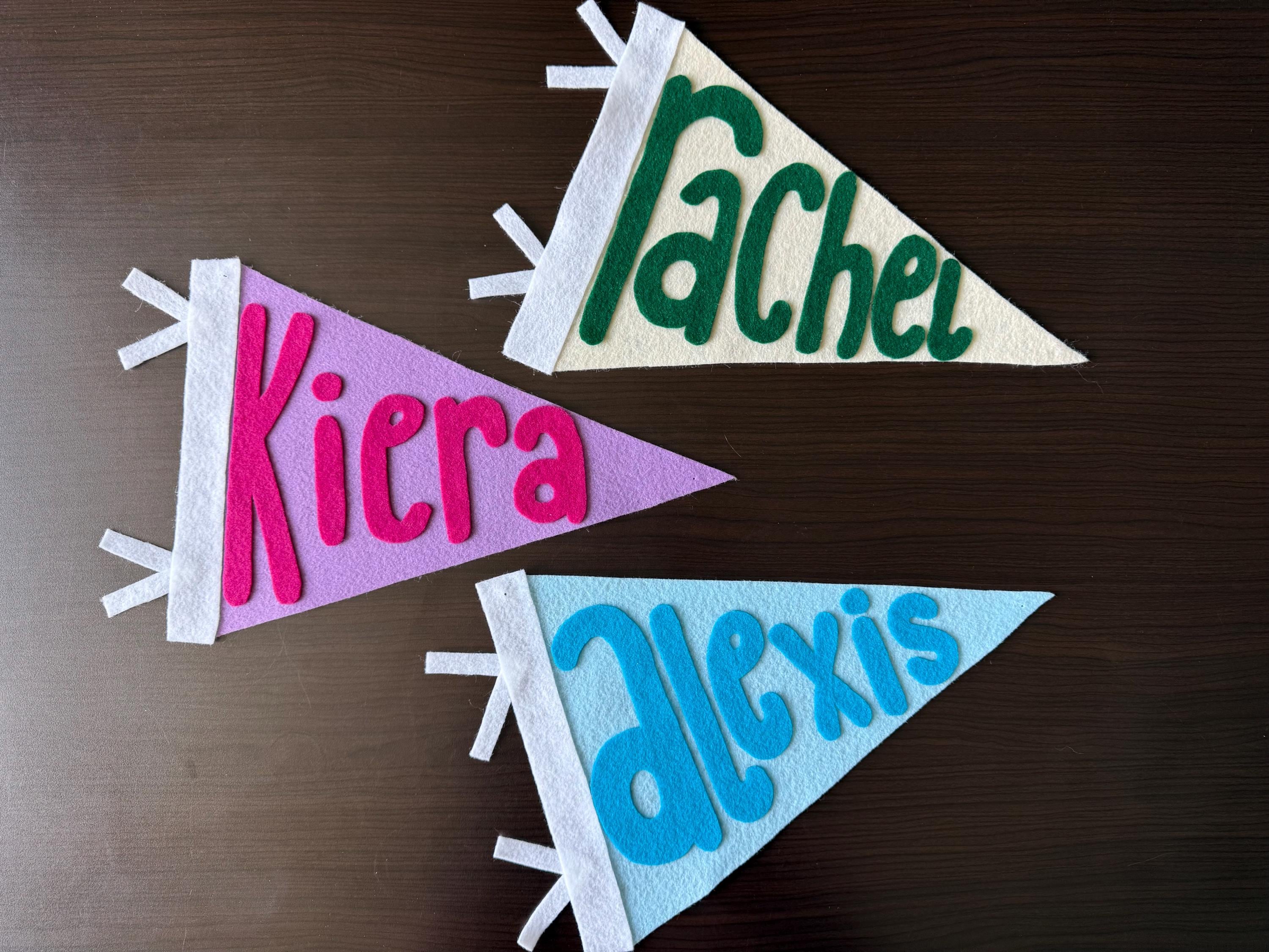 Personalized Felt Pennant | Sorority, College, Game Day, Dorm - Etsy
