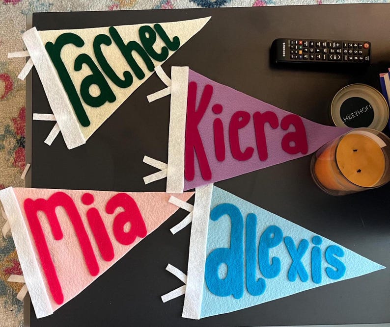 Personalized Felt Pennant | Sorority, College, Game Day, Dorm - Etsy
