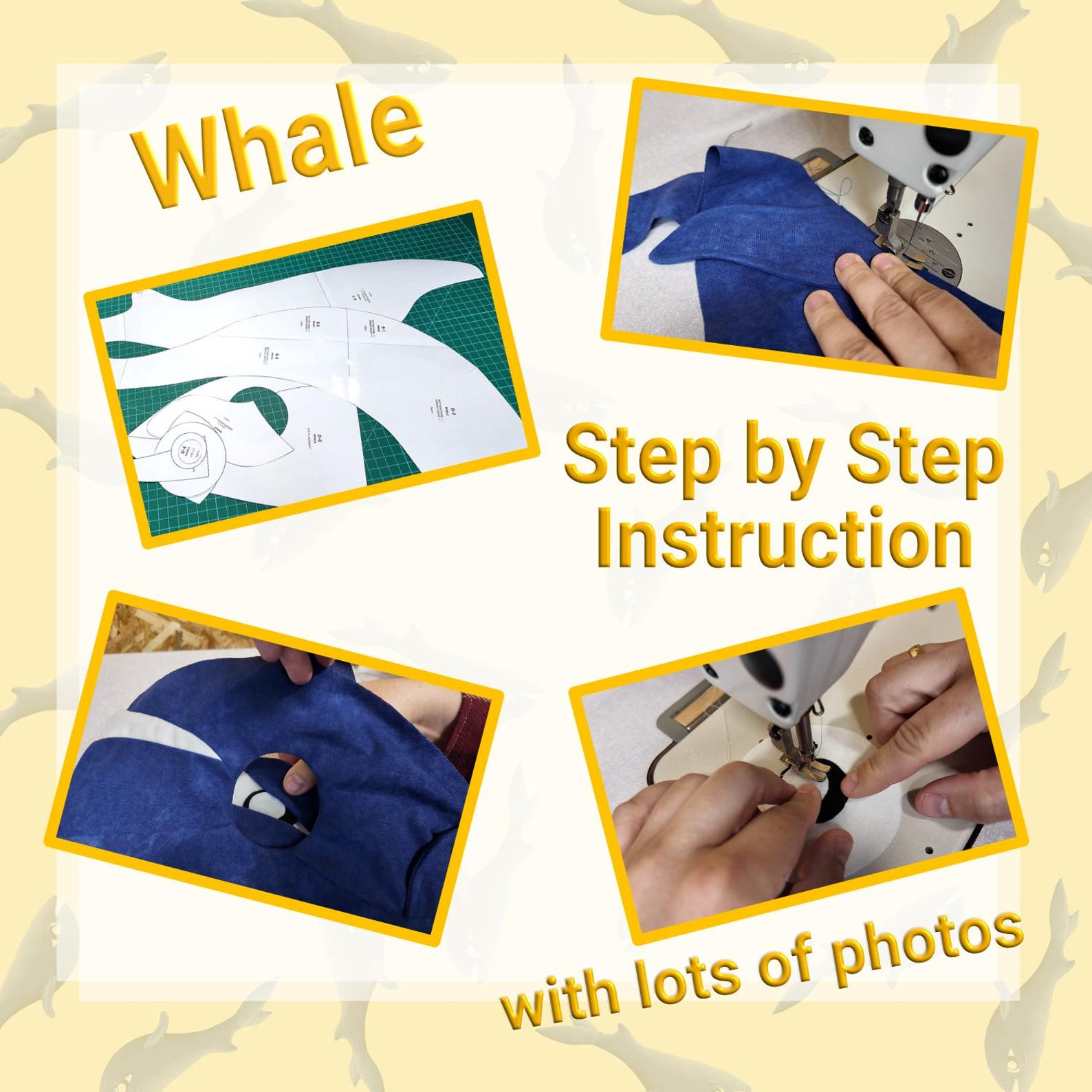 Whale of a Sewing Pattern PDF: Create Your Own Plush Mascot - Etsy