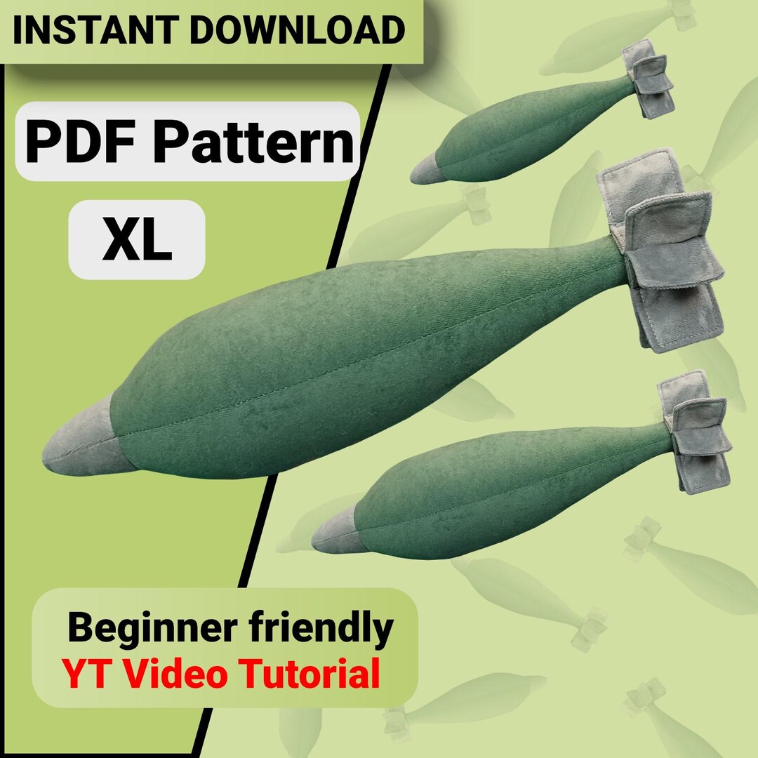 PDF Sewing Pattern for a Plush XL Mortar Grenade, A Gift for a Military Enthusiast and Fan ...