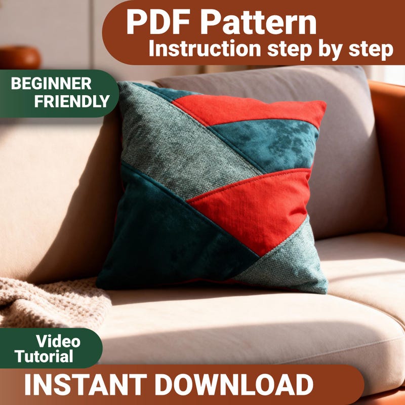 Patchwork Pillow - Etsy