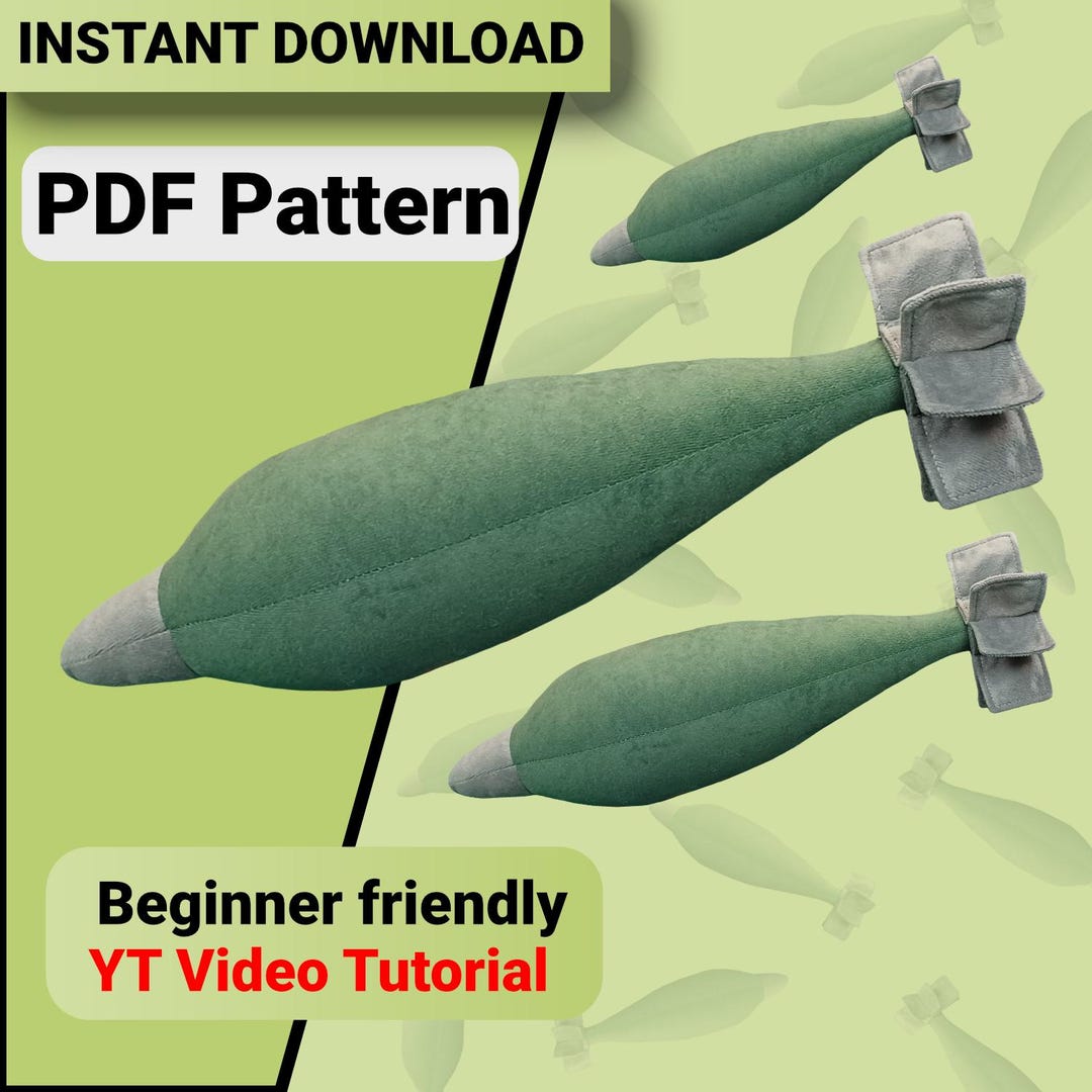 PDF Sewing Pattern for a Plush Mortar Grenade, a Mascot for a Military ...