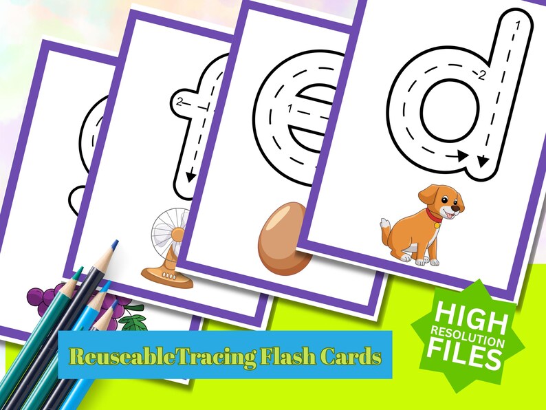 A-Z Flash Cards Capital & Small Tracing Letters Handwriting Practice ...