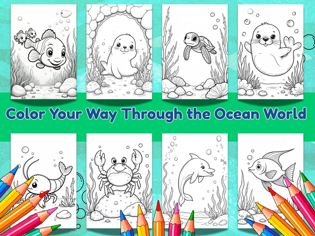 Sea Animals Coloring Pages | Ocean Creatures | Fun for Kids | Art ...
