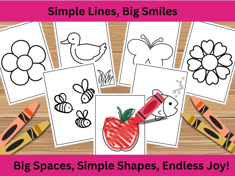 Coloring Pages for Preschool Kids Printable Digital Download Simple ...