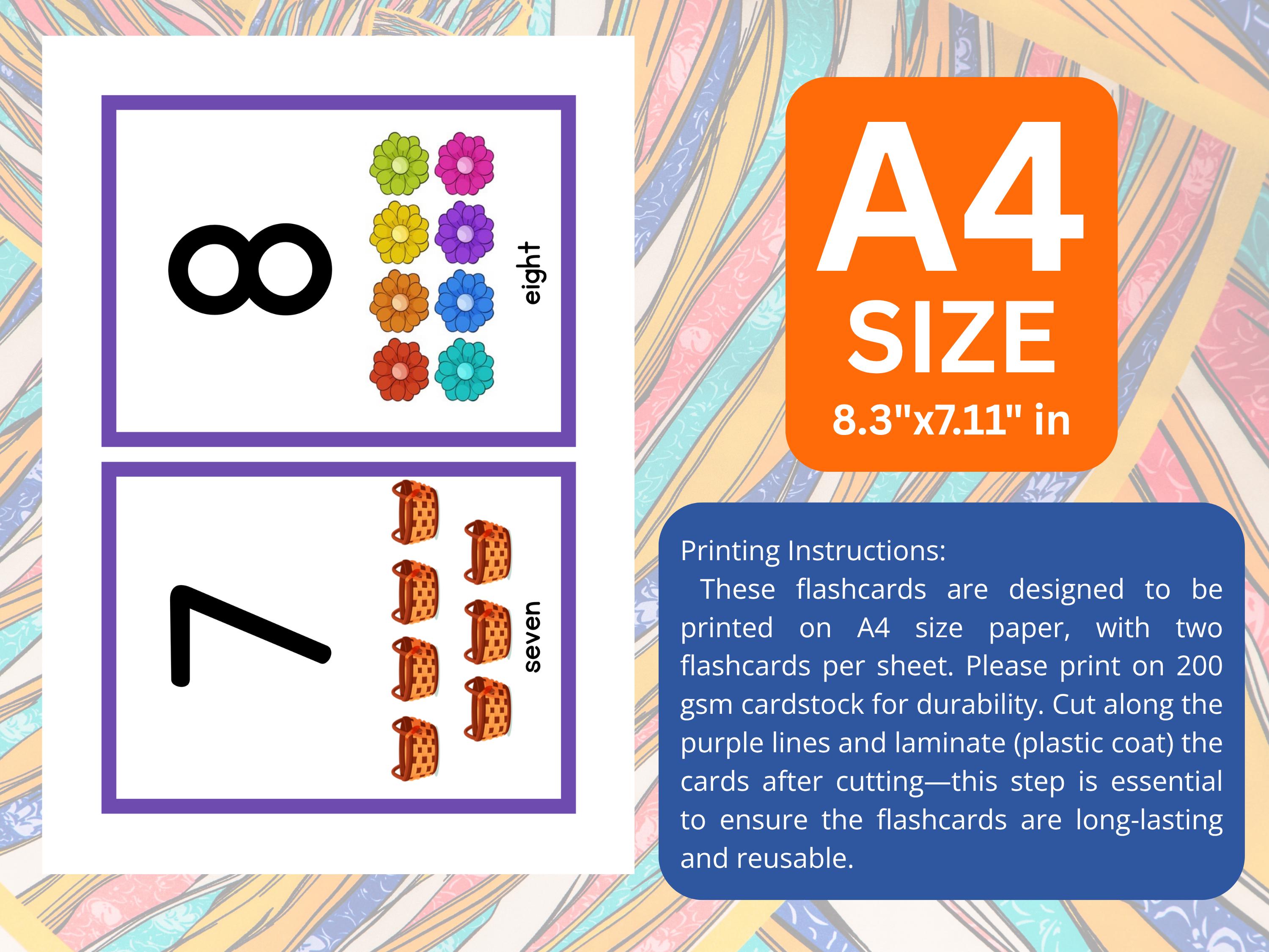 Number Flashcards 1-50: Preschool Counting & Tracing (digital Download ...