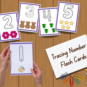 Number Flashcards 1-50: Preschool Counting & Tracing (digital Download ...