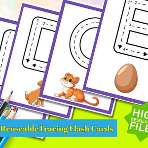 A-Z Flash Cards Capital & Small Tracing Letters Handwriting Practice ...