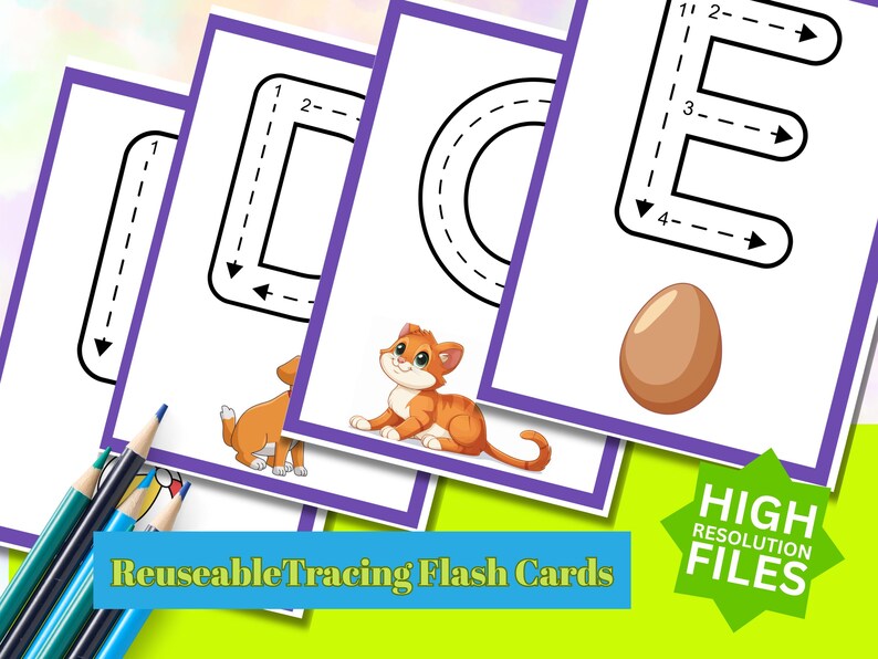 A-Z Flash Cards Capital & Small Tracing Letters Handwriting Practice ...