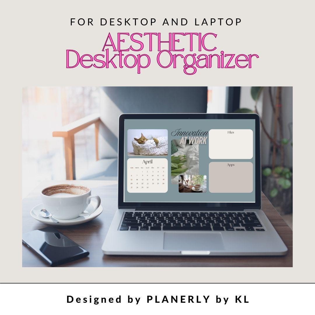 2025 Aesthetic Minimalistic Desktop-laptop Organizer Wallpaper, Digital ...