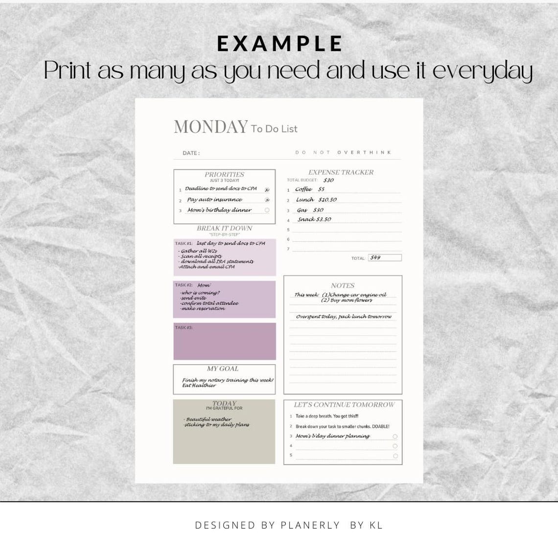 2025 Daily Planner, to Do List, Expense Tracker, Goal Setting, Budget ...