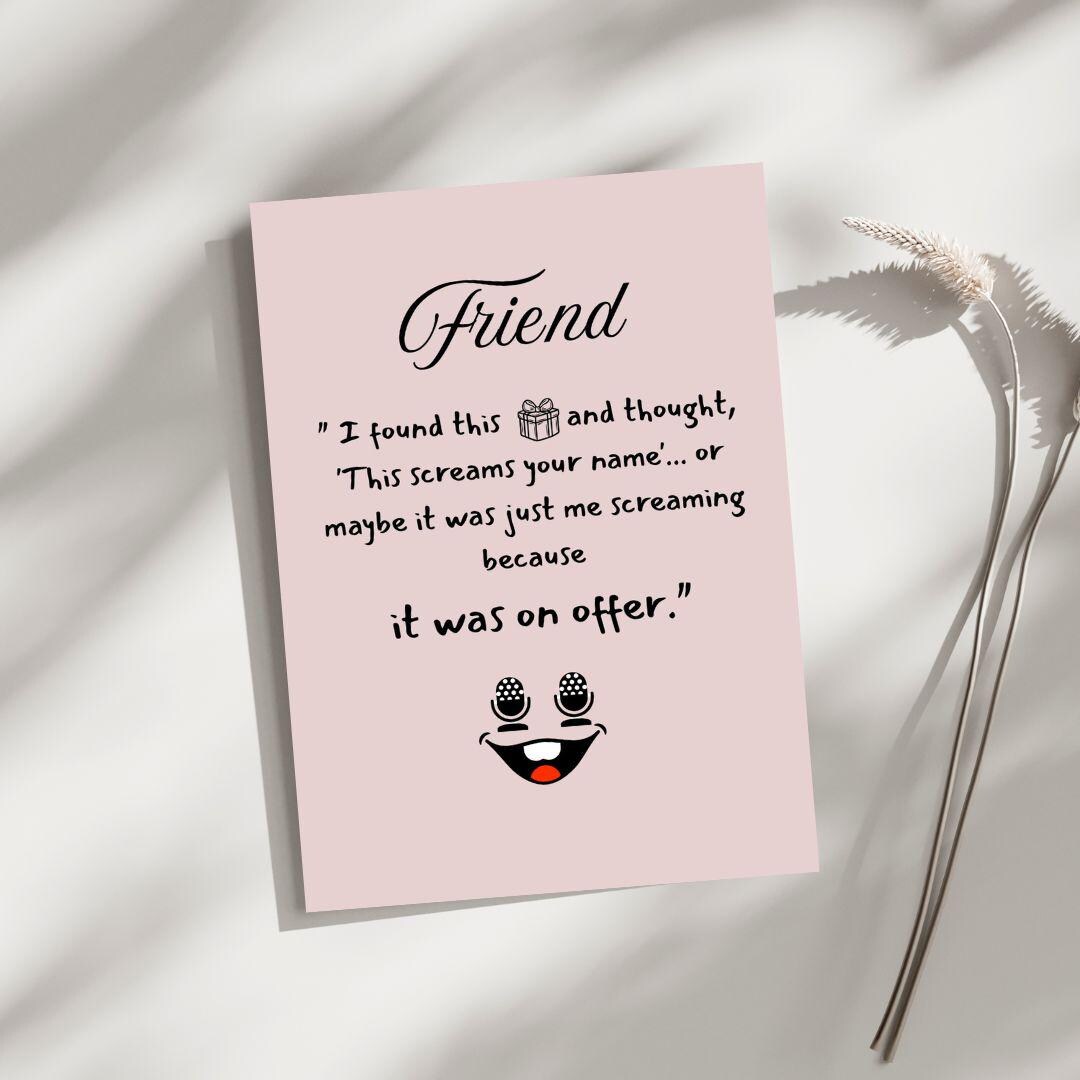 Cheerful Friendship Keepsake, Card Screaming Your Name, Cute Friendship ...