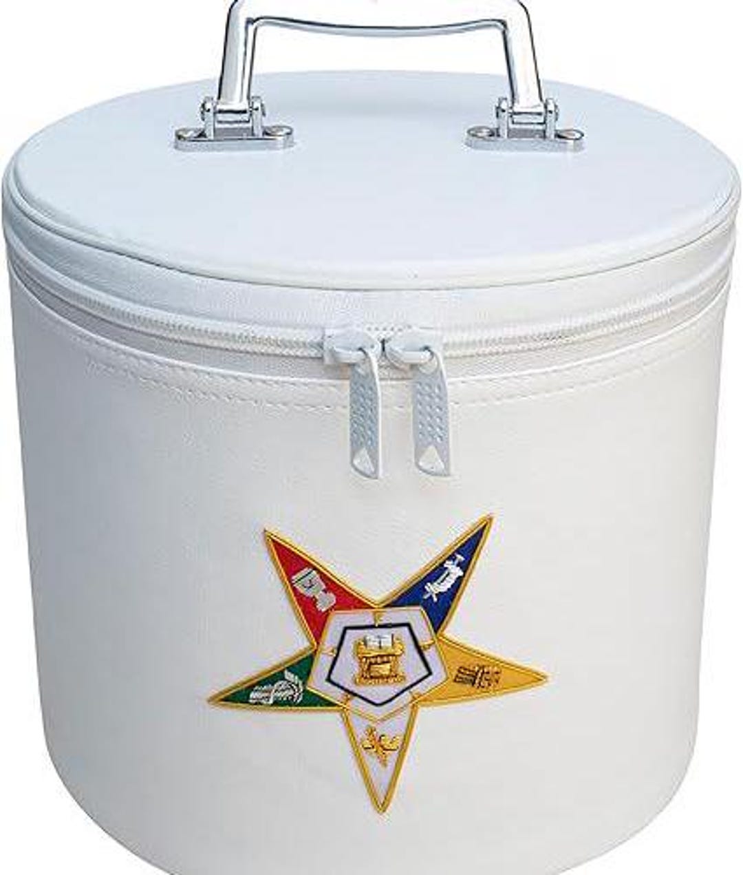Premium OES Fez Hat Case White (hand Embroidered Emblem) Eastern Star ...