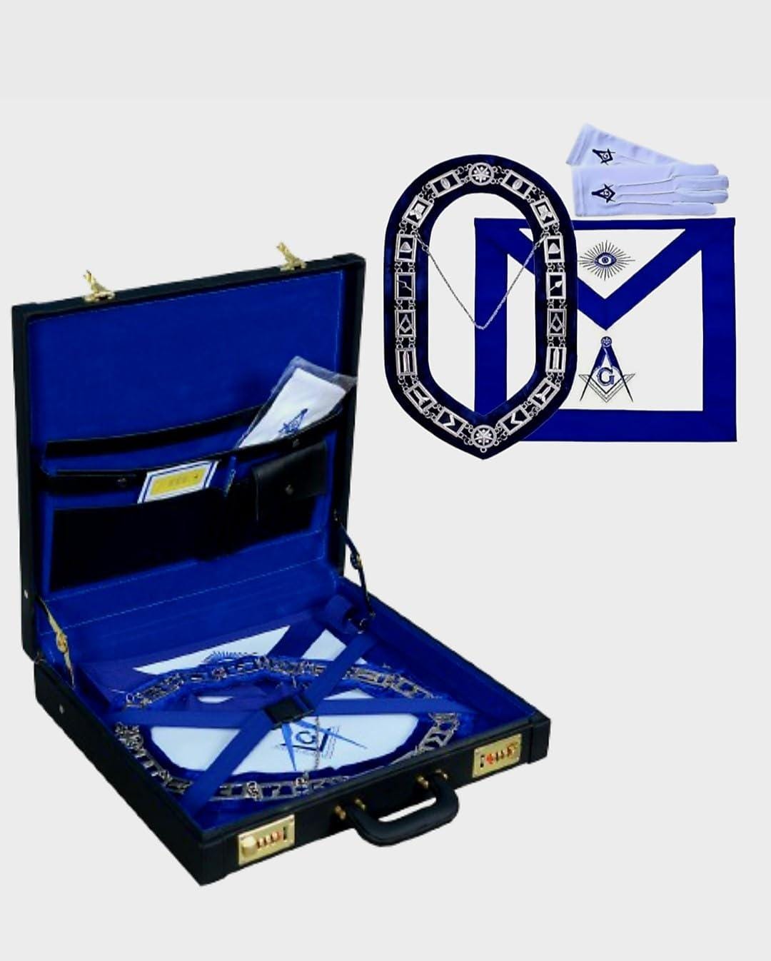 Masonic Regalia Blue Lodge Master Mason, Apron Leather Hard Briefcase ...
