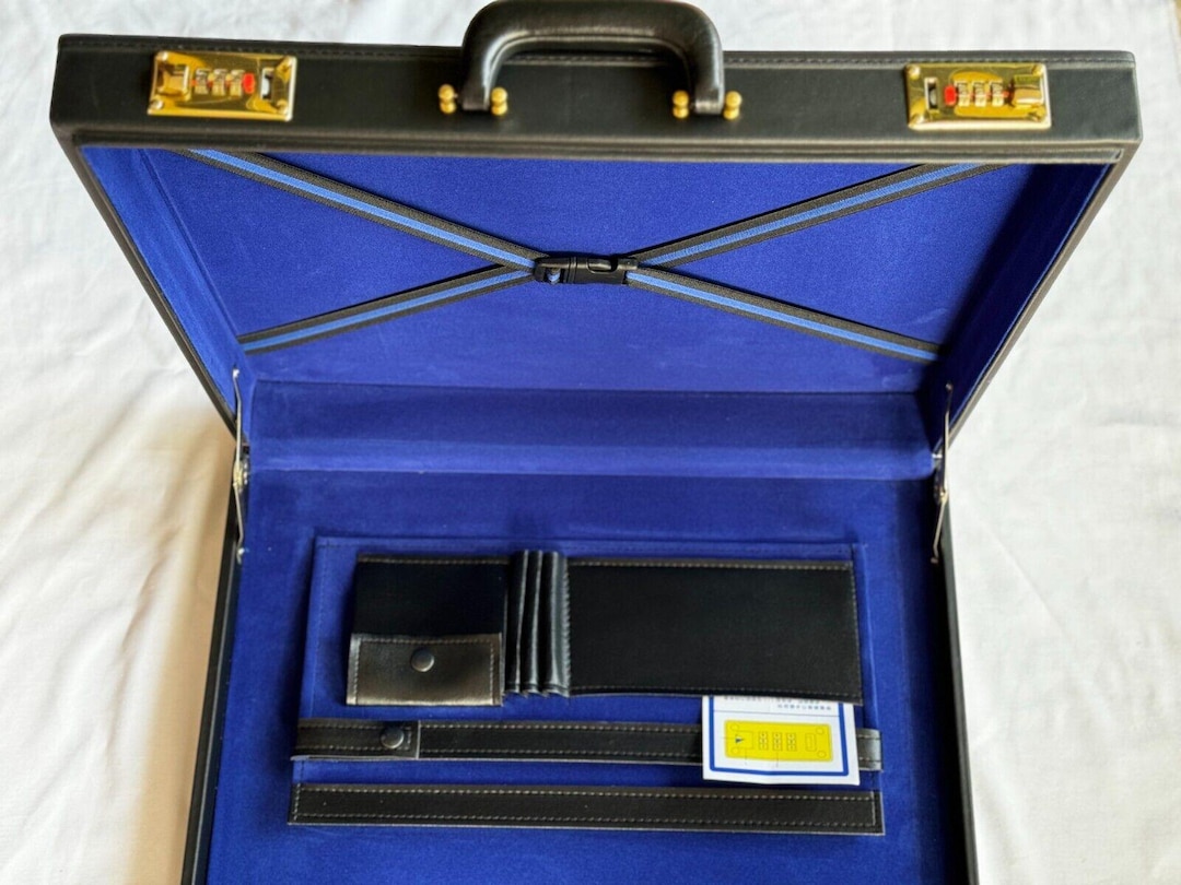 Masonic Regalia Apron Hard Case Briefcase MM or WM Mason Size L Real ...