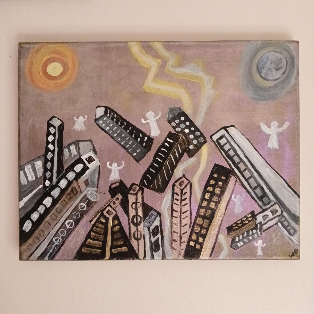 Rapture, Figurative Art, Mystical Art, Naive Art, Original Painting ...