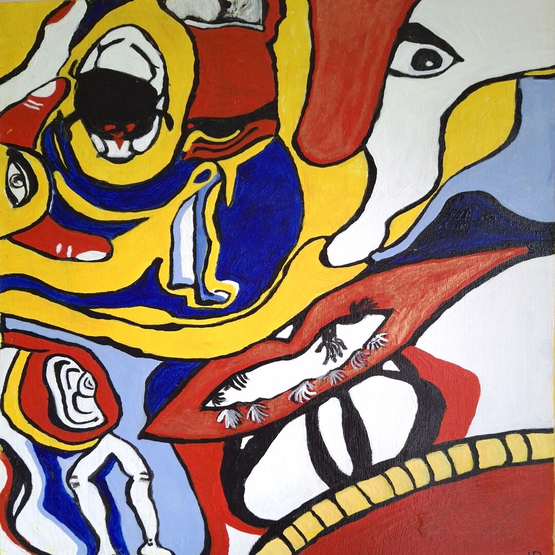 Figurative Abstract Distorted Face Art Street Art Urban Art Scattered ...