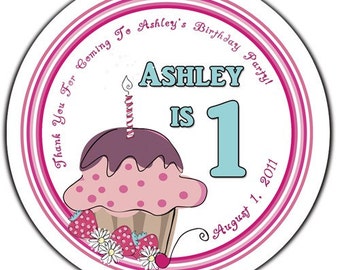 Personalized Photo Birthday Round Glossy Labels | Etsy