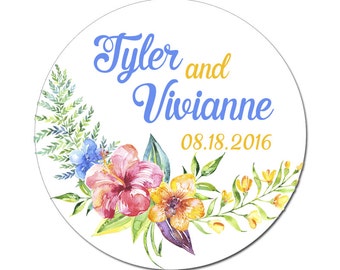 Custom Wedding Labels Personalized Summer Bouquet Flowers | Etsy