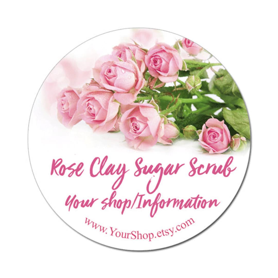 Pink Roses Labels Product Labels for Your Shop Sugar Scrub Bath Beauty ...