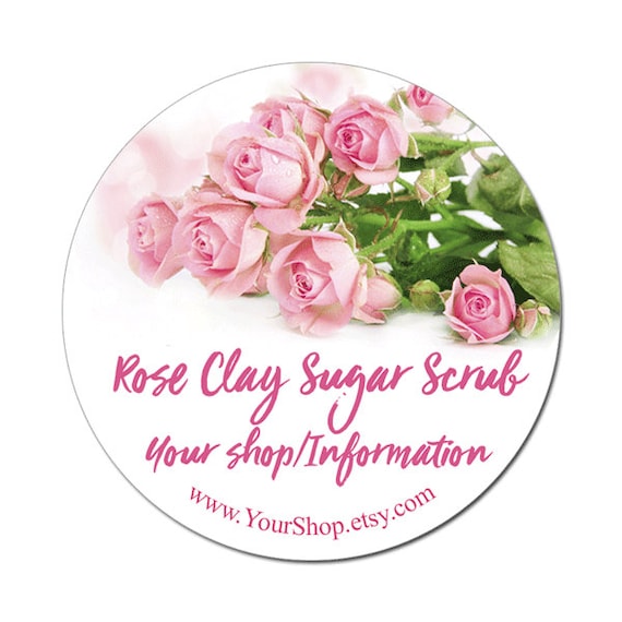 Pink Roses Labels Product Labels for Your Shop Sugar Scrub | Etsy