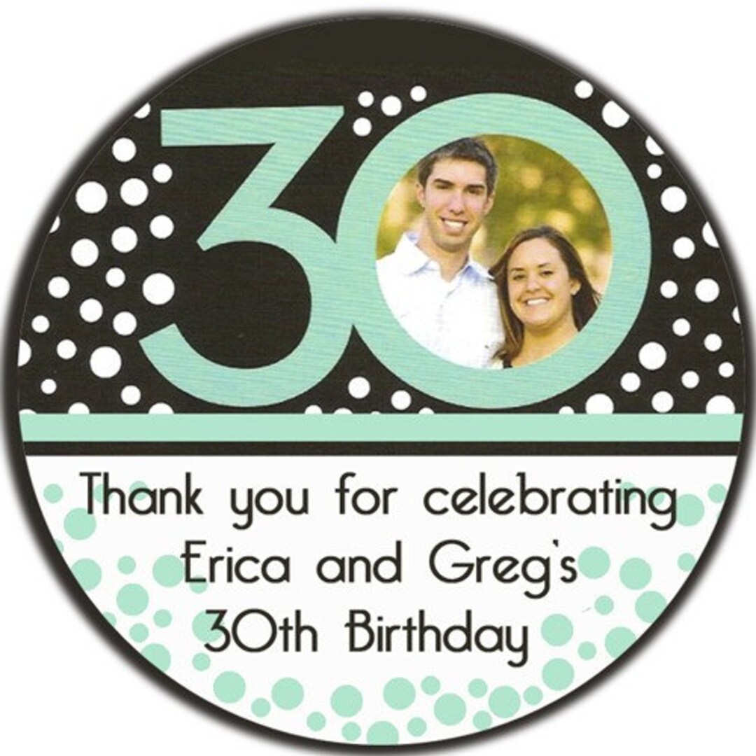 Personalized Photo Birthday Round Glossy Labels - Etsy