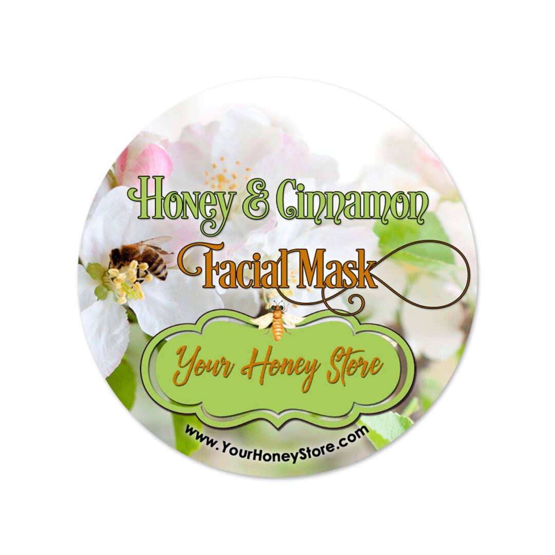 Custom Product Labels / Honey Bee Flower Background / Facial Mask ...
