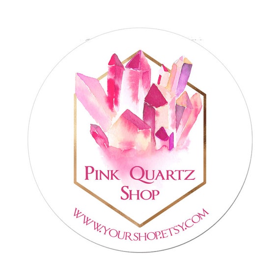 Custom Product Labels / Logo Design / Pink Crystal Rose Quartz | Etsy