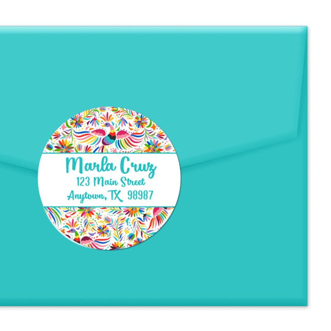Personalized Address Labels /mexican Folk Art Pattern / Colorful Bird ...