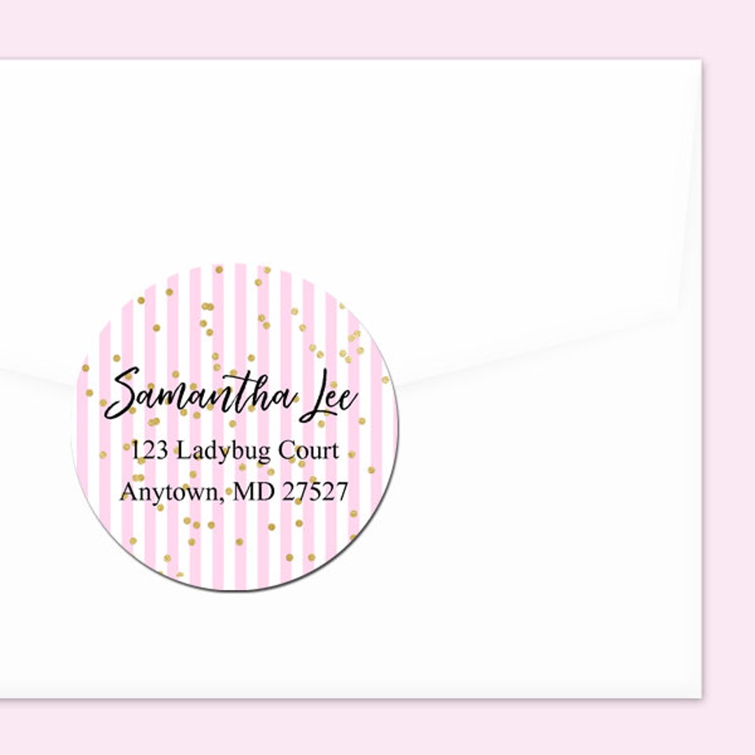 Personalized Address Labels / Confetti and Stripes Stickers / Return ...