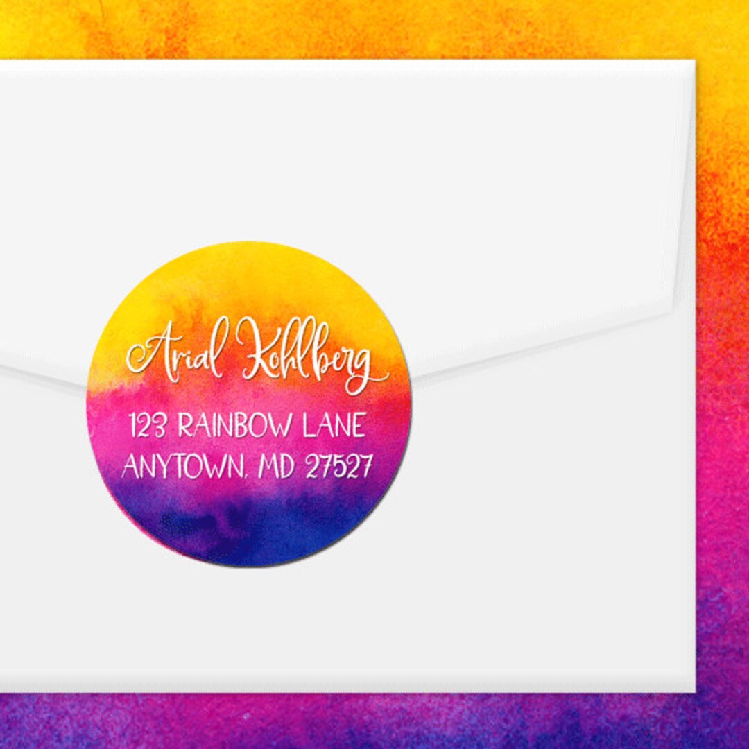 Personalized Address Labels / Rainbow Splash / Colorful / Return ...