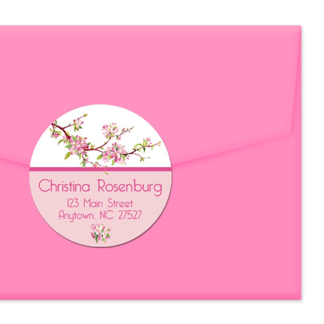 Personalized Address Labels / Cherry Blossoms / Floral Bouquet / Custom ...