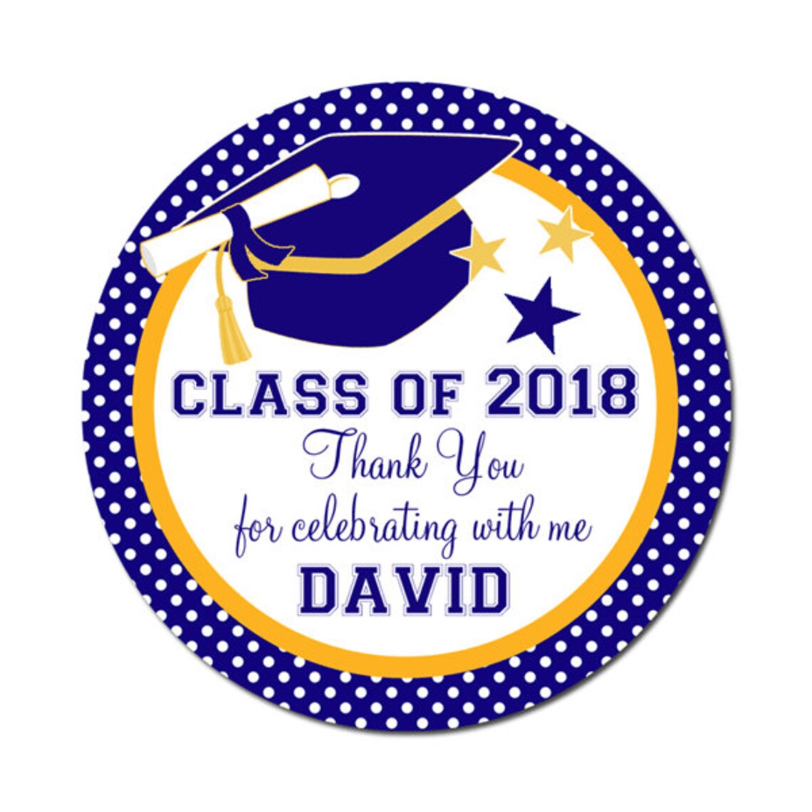 Graduation Labels Class of 2018 / Custom Personalized Stickers - Etsy