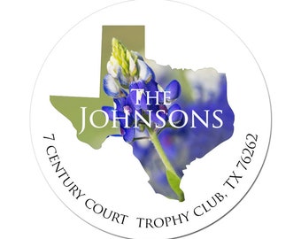 Texas Longhorn State Return Address Labels Personalized Custom - Etsy