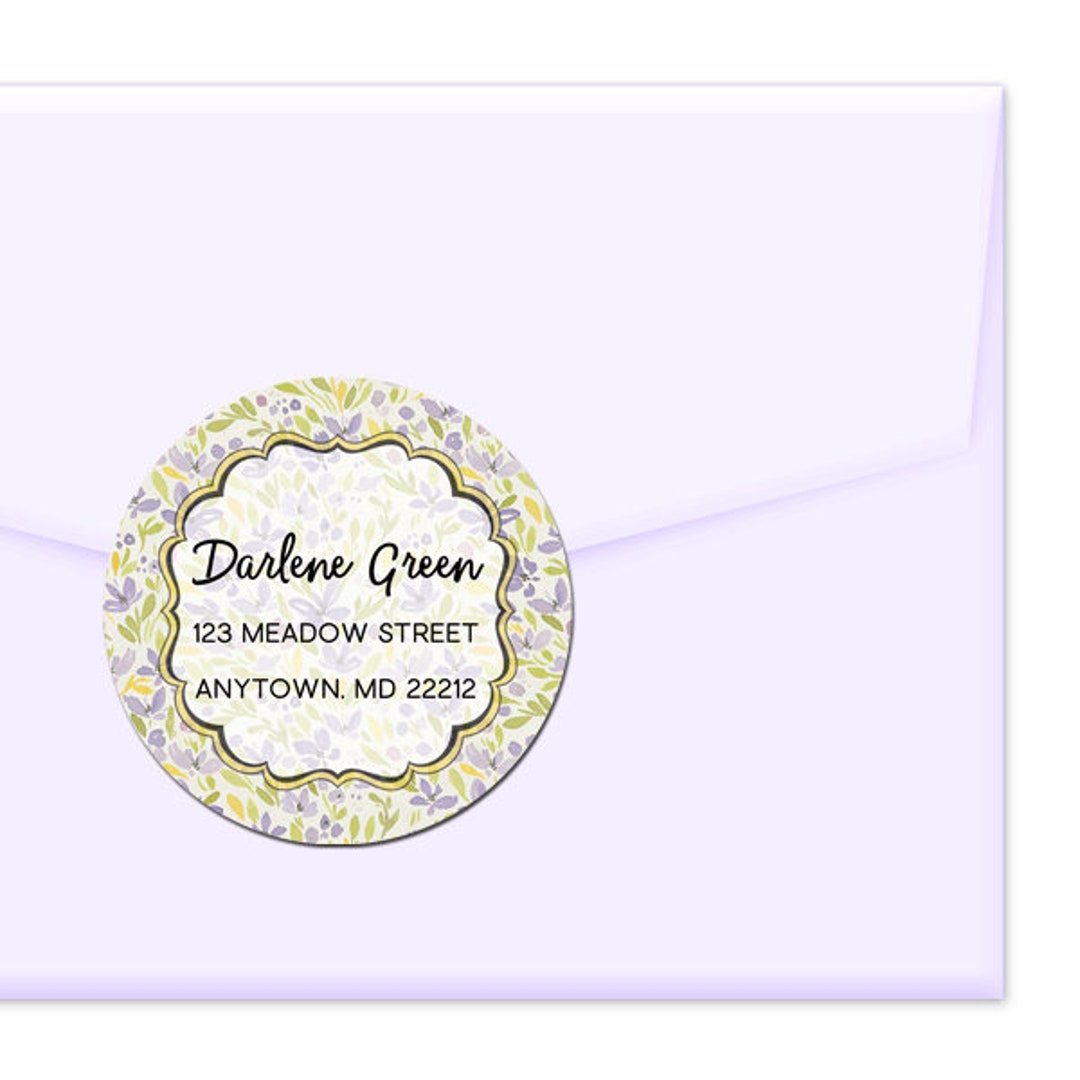 Personalized Address Labels / Wildflower Floral Pattern Stickers ...